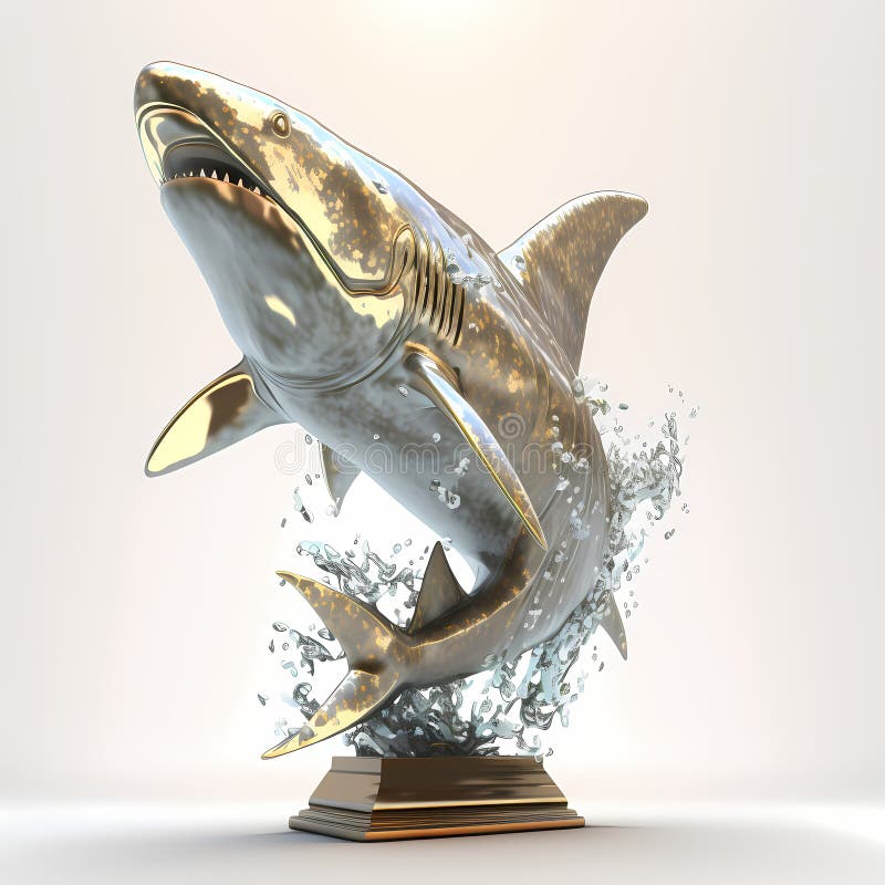 Wild Shark Trophy. Generative AI Stock Illustration - Illustration of ...