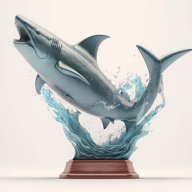 Wild Shark Trophy. Generative AI Stock Illustration - Illustration of ...