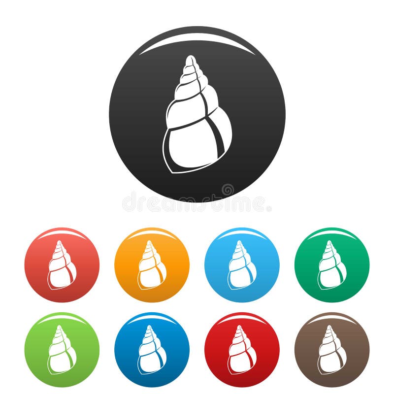 Wild Shell Icons Set Color Vector Stock Vector - Illustration of logo ...