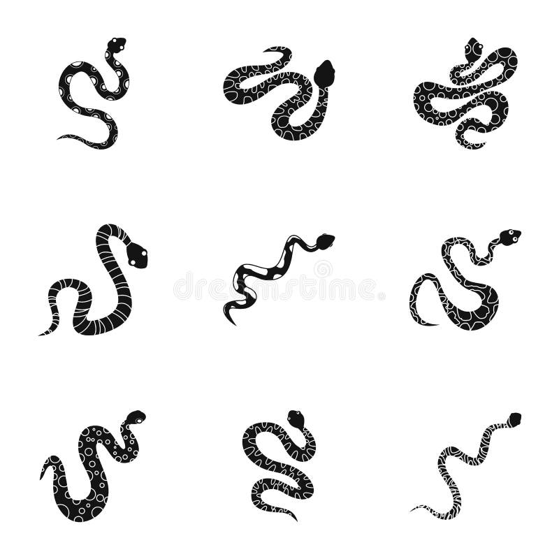 Wild Snake Icons Set, Isometric Style Stock Vector - Illustration of ...