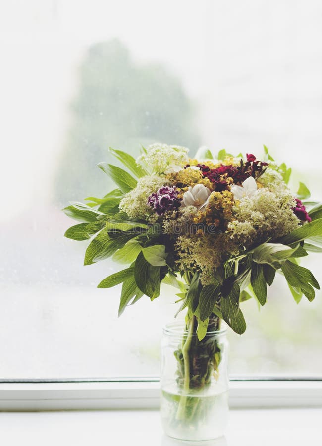Wild Spring Flowers at the Window Stock Photo - Image of fragrant ...