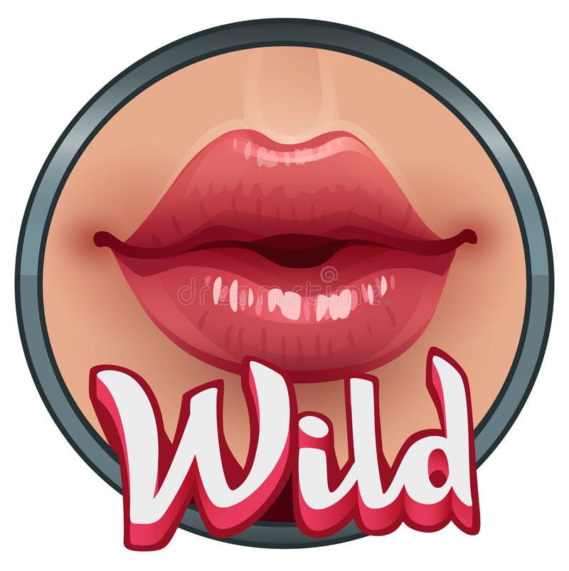 Wild Symbol for Slot Game with Lips Stock Vector - Illustration of ...