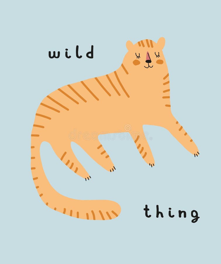 Wild Thing. Simple Hand Drawn Vector Illustrations with Cute Dreamy ...