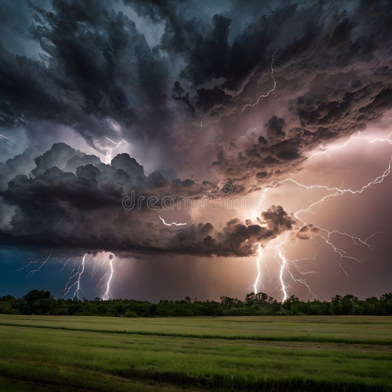 Wild Thunder Thunderstorm Lightning Bolt Stock Illustration ...