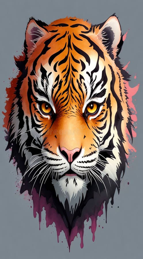 Tiger on Abstract Background, Wild Abstract Tiger, Tiger Face, Graphic ...