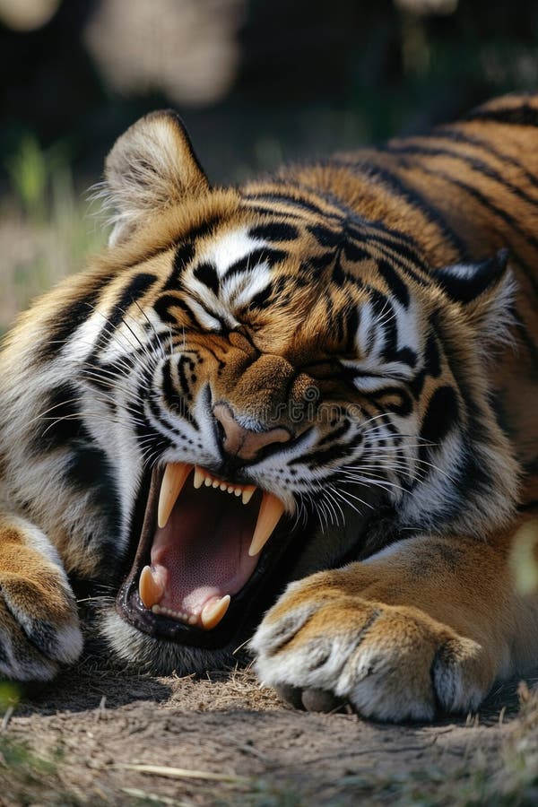 Roaring Tiger stock photo. Image of fauna, predator - 361084524