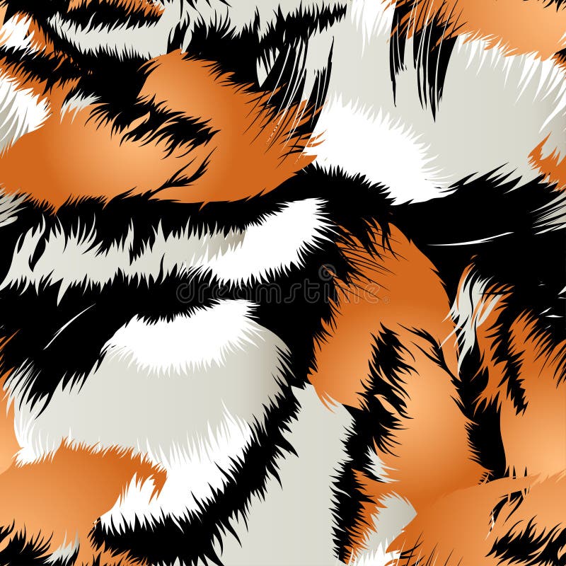 Wild Tiger Stripes in a Seamless Pattern Stock Vector - Illustration of ...