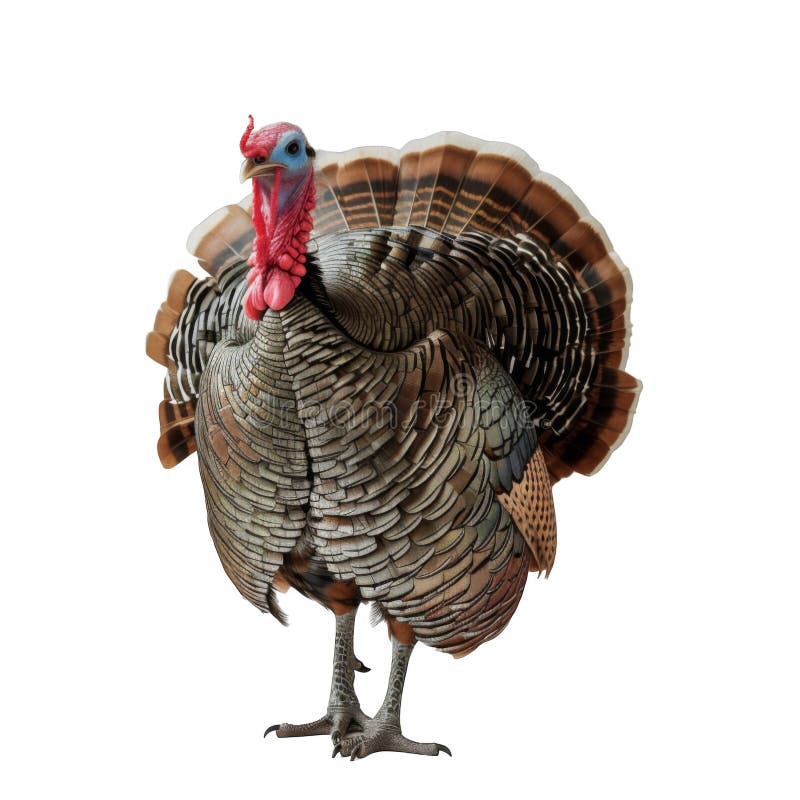 A Wild Turkey with Feathers Spread Out Stock Image - Illustration of head, poultry: 331024397