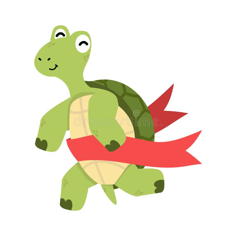 The Wild Turtle Runs To the Finish Line Stock Illustration ...