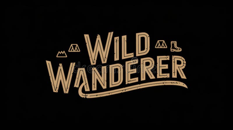 Wild Wanderer Adventure Logo with Mountain and Boot Graphics on Black ...
