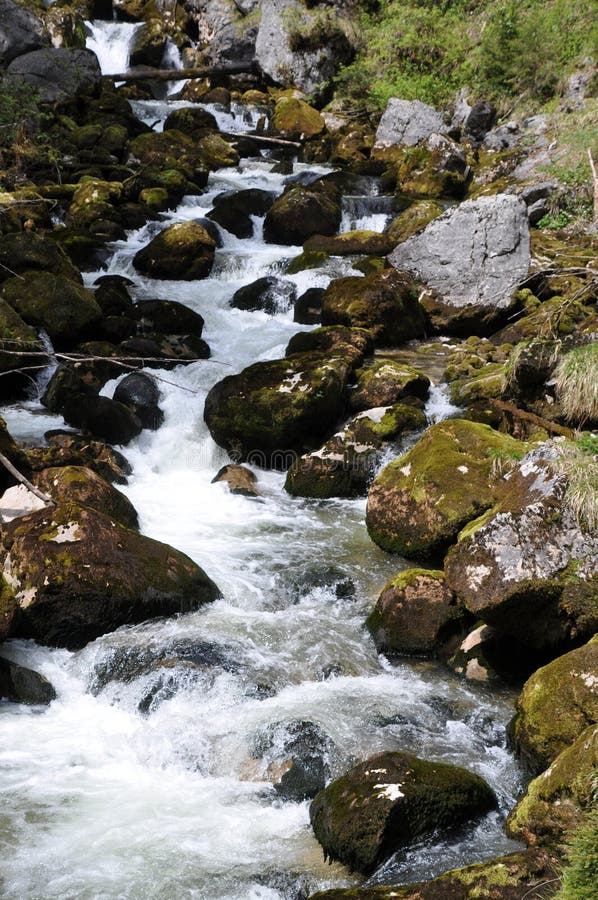 Wild Water Cascade in Mountain Stock Photo - Image of sparkling ...