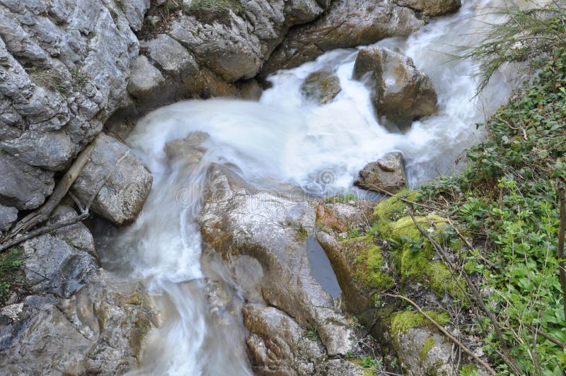 Wild Water Cascade in Mountain Stock Photo - Image of whitewater ...