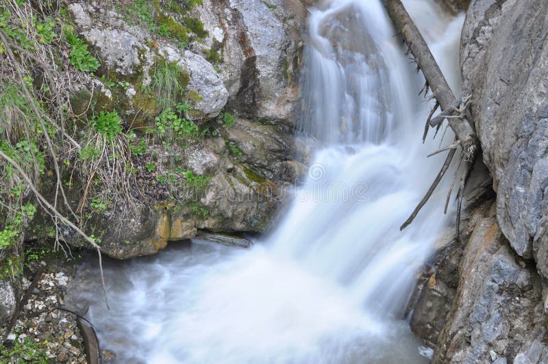 Wild Water Cascade in Mountain Stock Photo - Image of wildwater ...