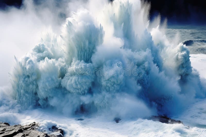 Wild Water Waves on the Ocean Stock Illustration - Illustration of ...