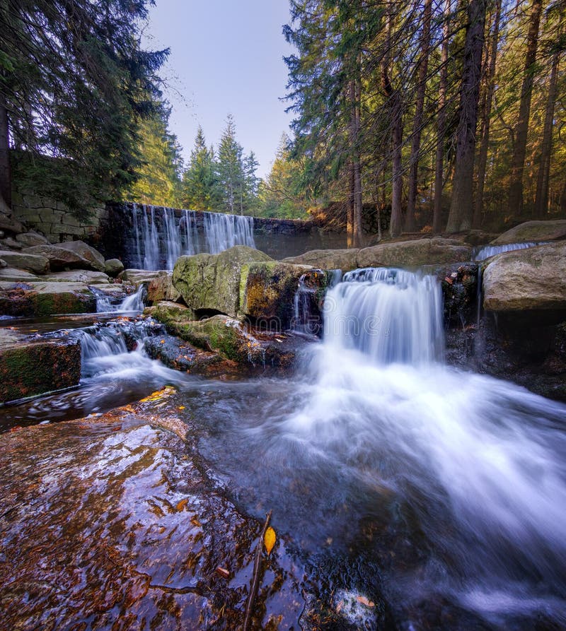 Wild Waterfall in the Forest Stock Photo - Image of stream, water ...