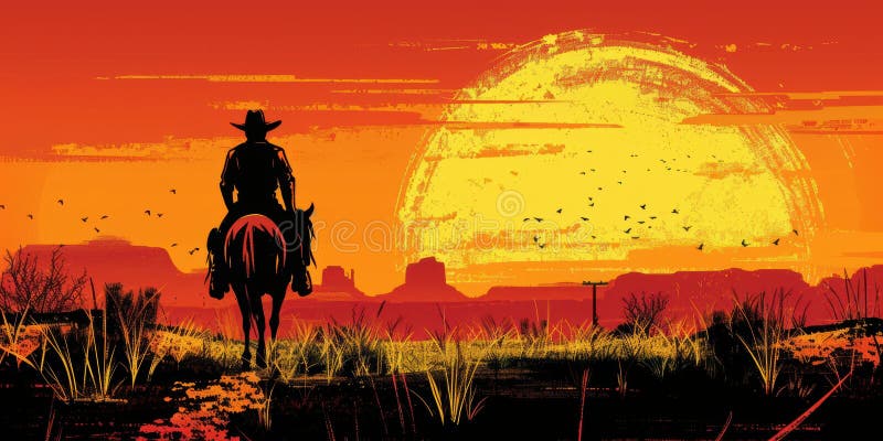 Wild West Adventure. Cowboy Background Wallpaper High Detailed Plain ...