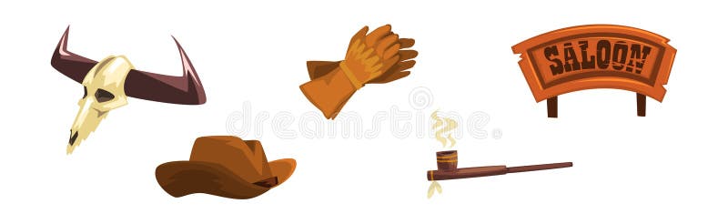 Wild West Authentic Object and Symbol Vector Set Stock Vector ...