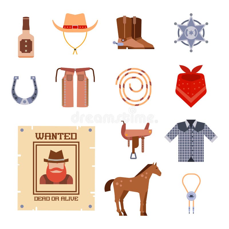 Vintage Rodeo Elements Set Stock Illustrations – 215 Vintage Rodeo ...