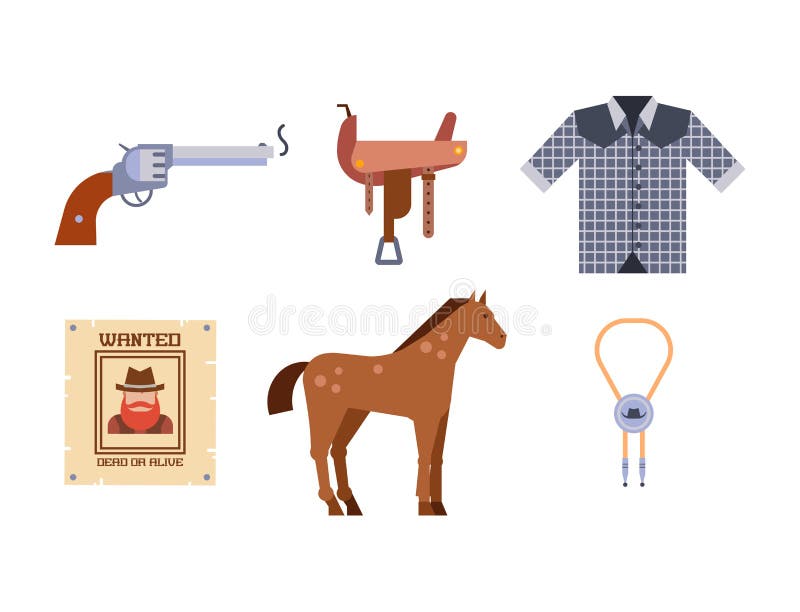 Vintage Rodeo Elements Set Stock Illustrations – 215 Vintage Rodeo ...