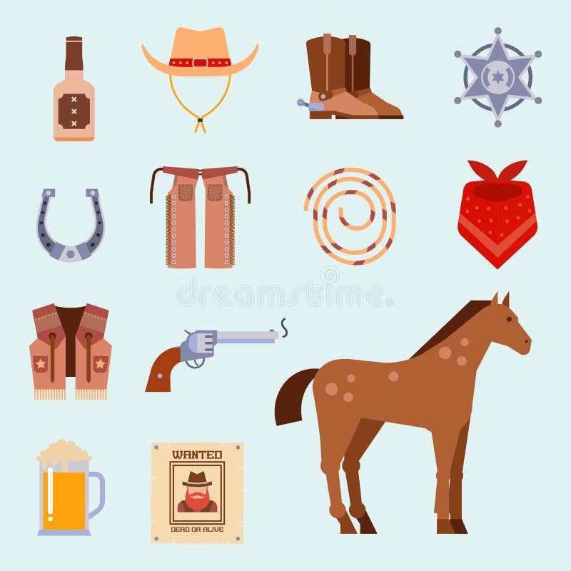 Vintage Rodeo Elements Set Stock Illustrations – 215 Vintage Rodeo ...