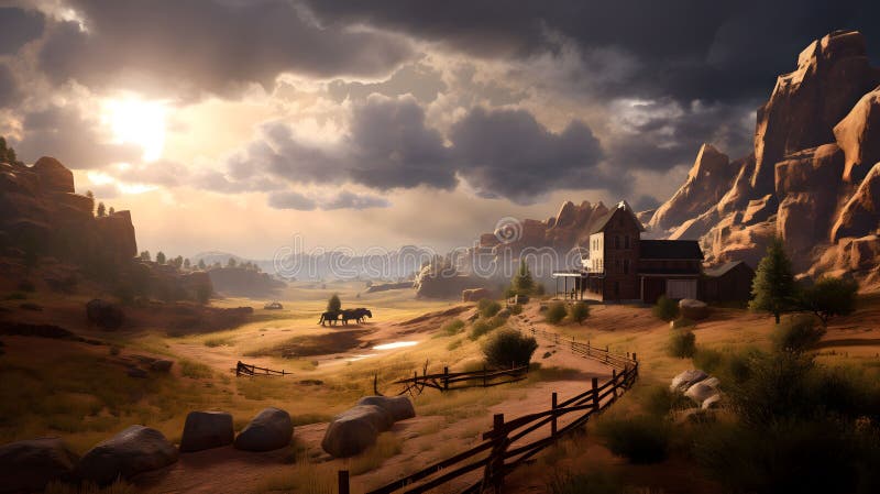 Wild west environment stock image. Image of wildw, dusk - 299575051