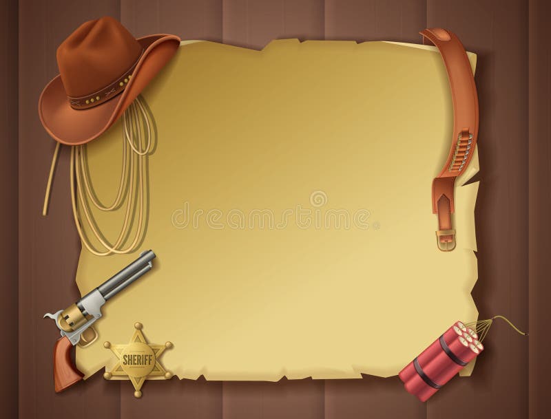 Wild West Frame Composition Stock Vector - Illustration of wood, farm ...