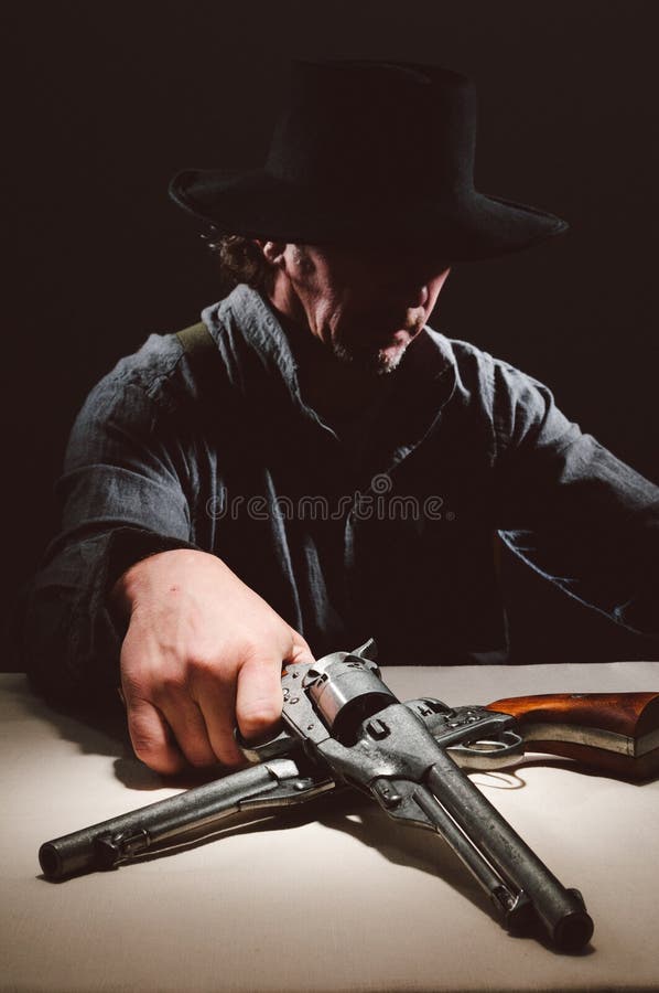 Gunslinger stock photo. Image of chaps, longrider, revolver - 1763832
