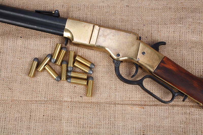 Wild West Period Repeating Rifle Stock Photo - Image of caliber, civil ...