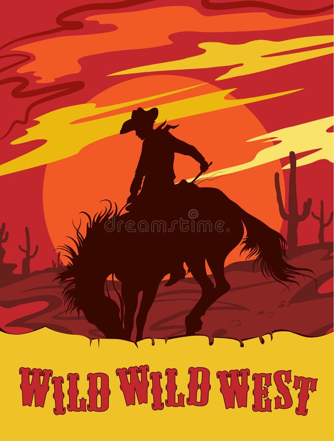 Wild West Vector Illustration Stock Vector - Illustration of bound ...