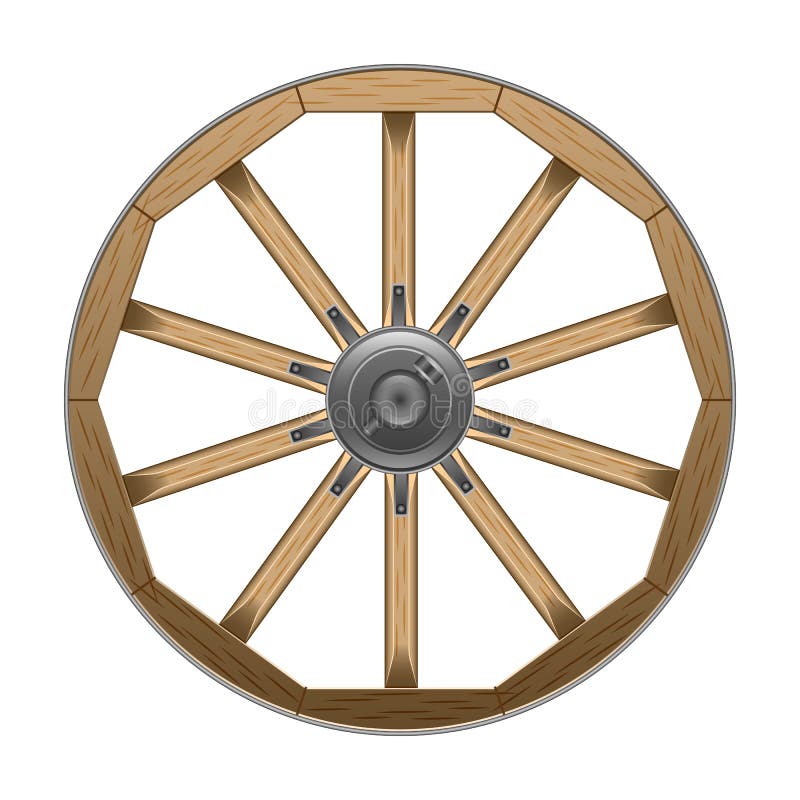 Wild West Wheel Vector Icon.Cartoon Vector Icon Isolated on White ...