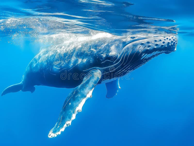 Wild Whale Underwater, Mammal Animal Stock Image - Image of whale ...