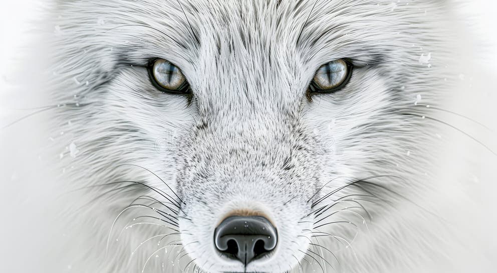 Wild White Arctic Fox, Anfas View Close-up Stock Photo - Image of ...
