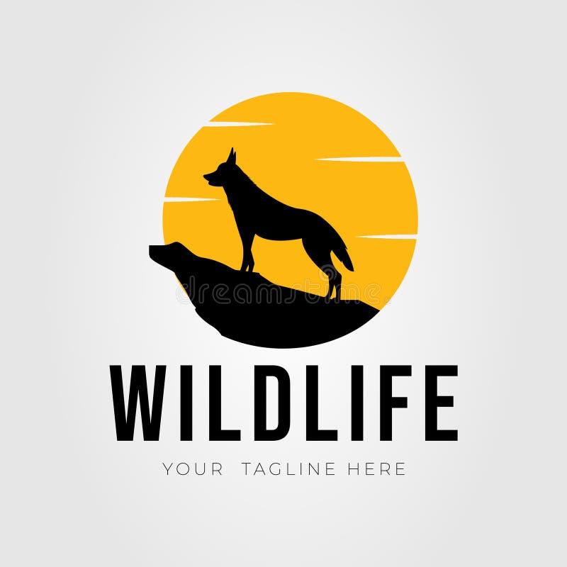 Wild Wolf or Dog Hunter Logo Vector Illustration Design Stock Vector ...