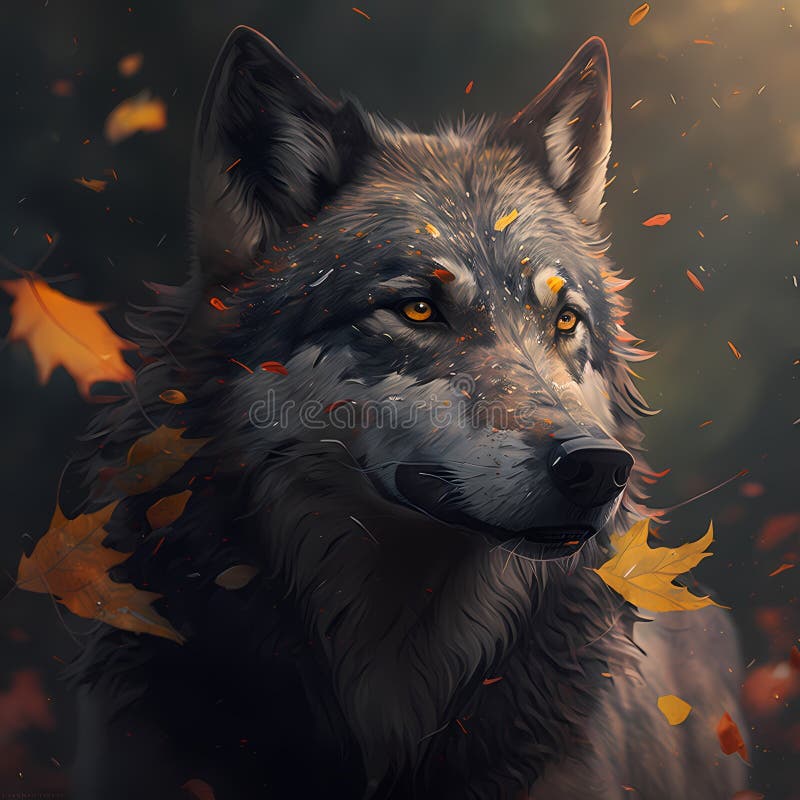 Wolf at Habitats. Generative AI Stock Illustration - Illustration of ...