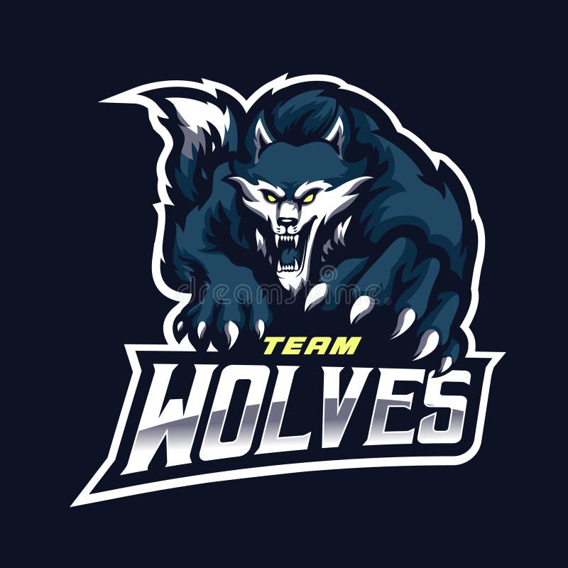 Wild Wolf Logo Emblem Design Concepts Stock Vector - Illustration of ...