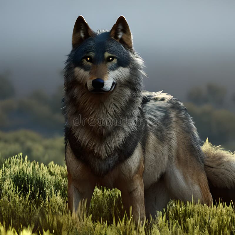 Wild Wolf is Looking at You Stock Illustration - Illustration of snout ...