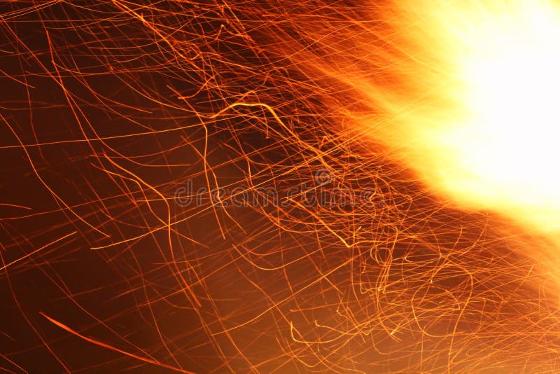 Wild Yellow Flames from a Burning Wood Fire at Night Stock Image ...