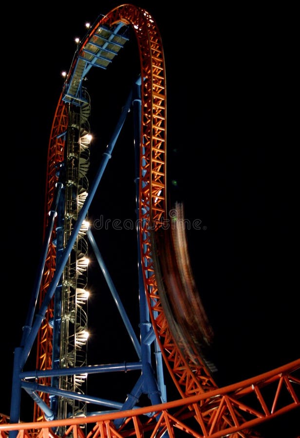 A Wild Zero Gravity Roller Coaster Ride Stock Image - Image of riders ...
