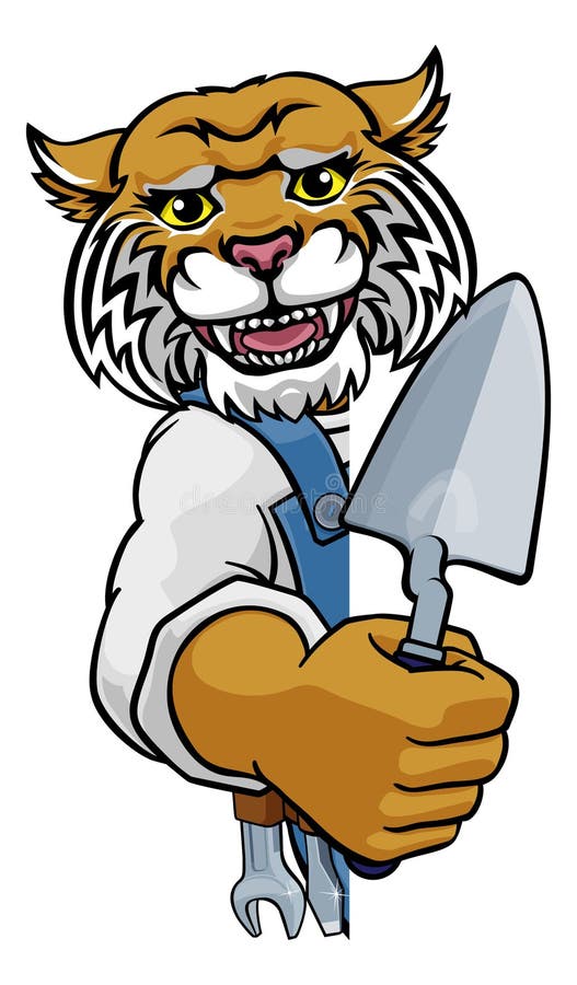 Wildcat Bricklayer Builder Holding Trowel Tool Stock Photo ... Wildcat Bricklayer Builder Holding Trowel Tool Stock Photo ...