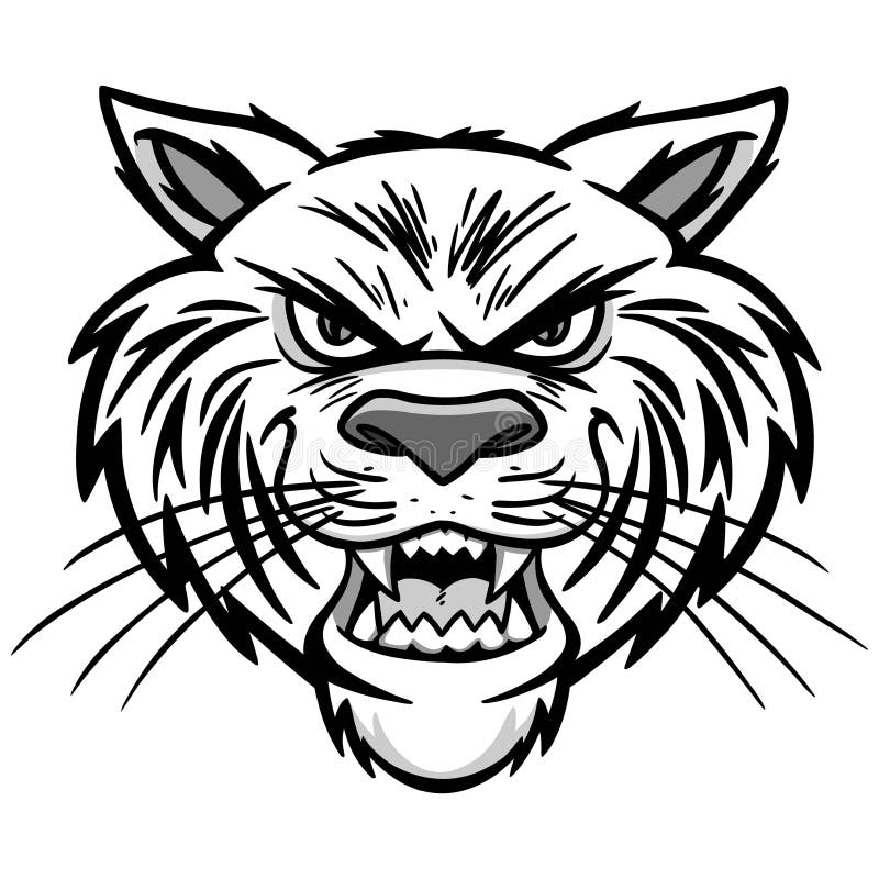 Wildcat Illustration stock vector. Illustration of gaze - 86193