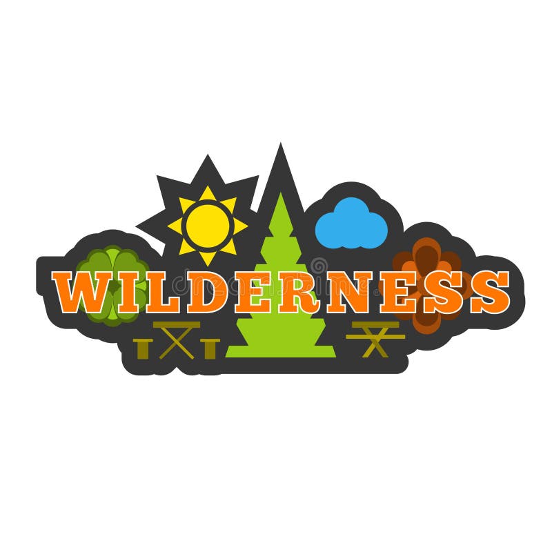 Wilderness Badge Sticker or Logo. Stock Vector - Illustration of rays ...