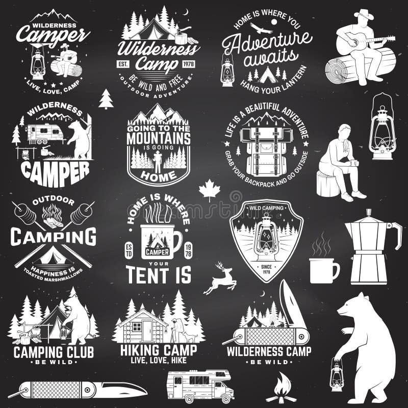 Wilderness Camp Be Wild And Free Vector Illustration Concept For