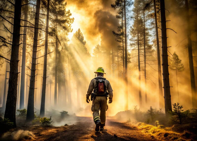 Wildfire Burning Forest Generative Ai Stock Illustration - Illustration ...