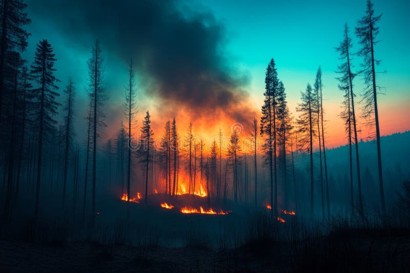 A Wildfire Caused a Fallen Tree in the Forest To Burn Completely ...