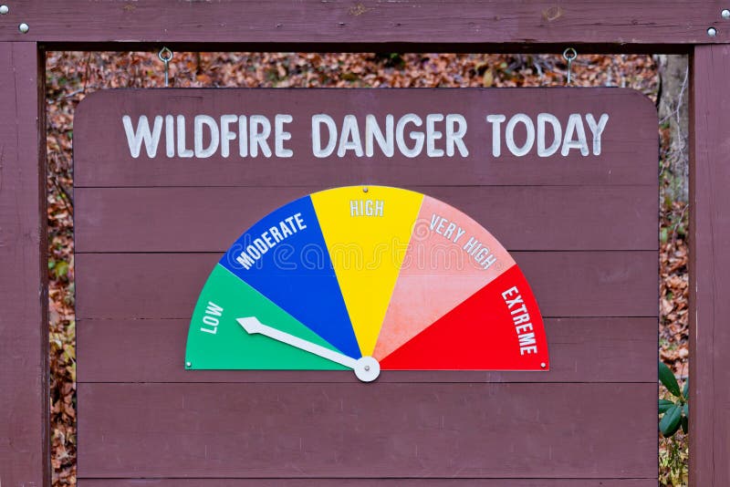 Wildfire Danger Today Wooden Warning Sign Stock Image - Image of today ...