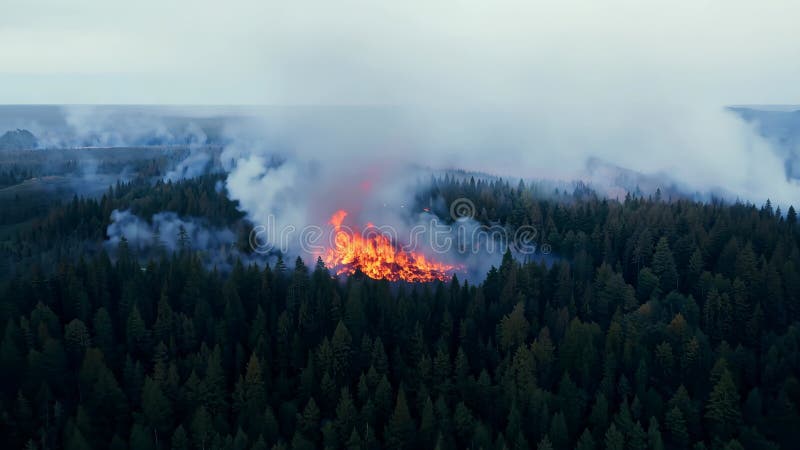 Wildfire Devastation Aerial View – Climate Change and Forest Fires ...