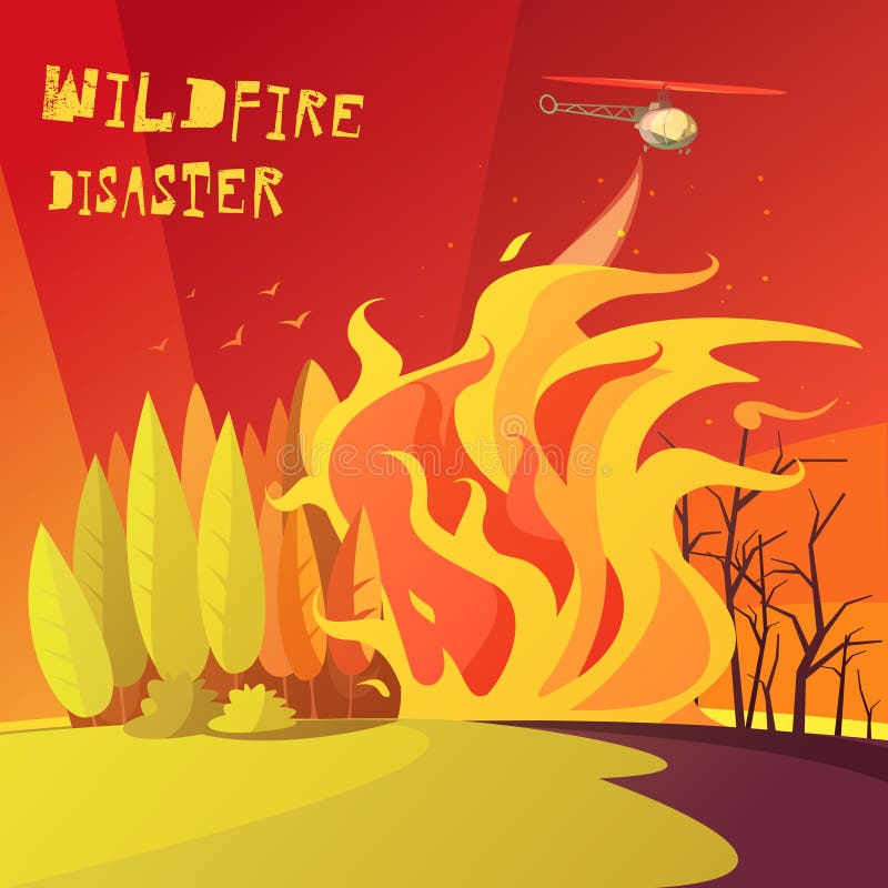 Wildfire Disaster Illustration Stock Vector - Illustration of design ...