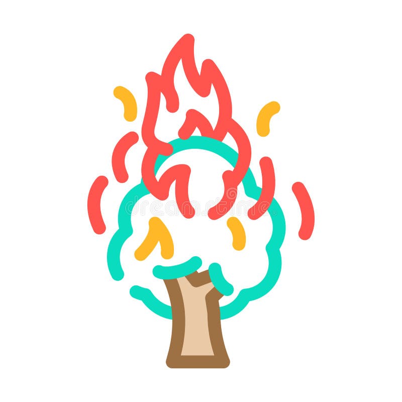 Wildfire Fire Color Icon Vector Illustration Stock Vector ...