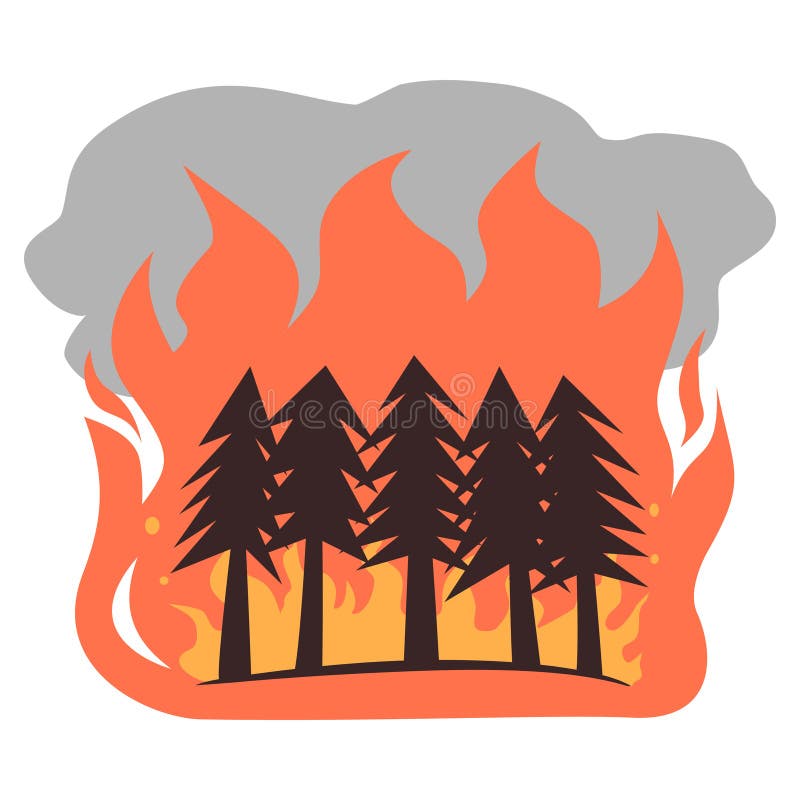 Wildfire forest disaster stock vector. Illustration of danger - 348484947