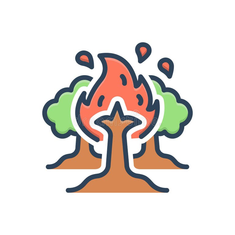 Color Illustration Icon for Wildfire, Forest and Burning Stock Vector ...